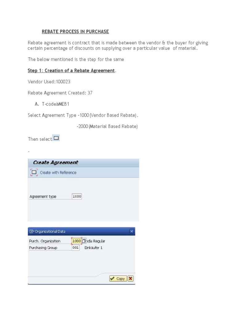 Rebate Process SAP MM | PDF | Rebate (Marketing)