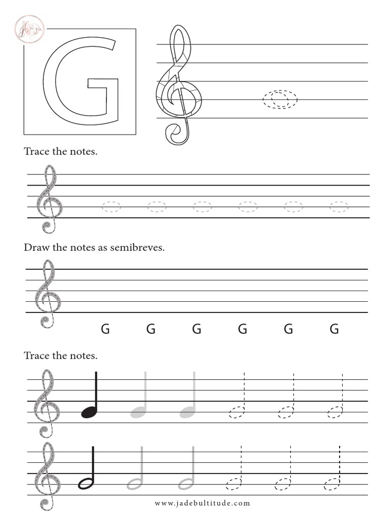 G Clef Note Tracing Guide | PDF