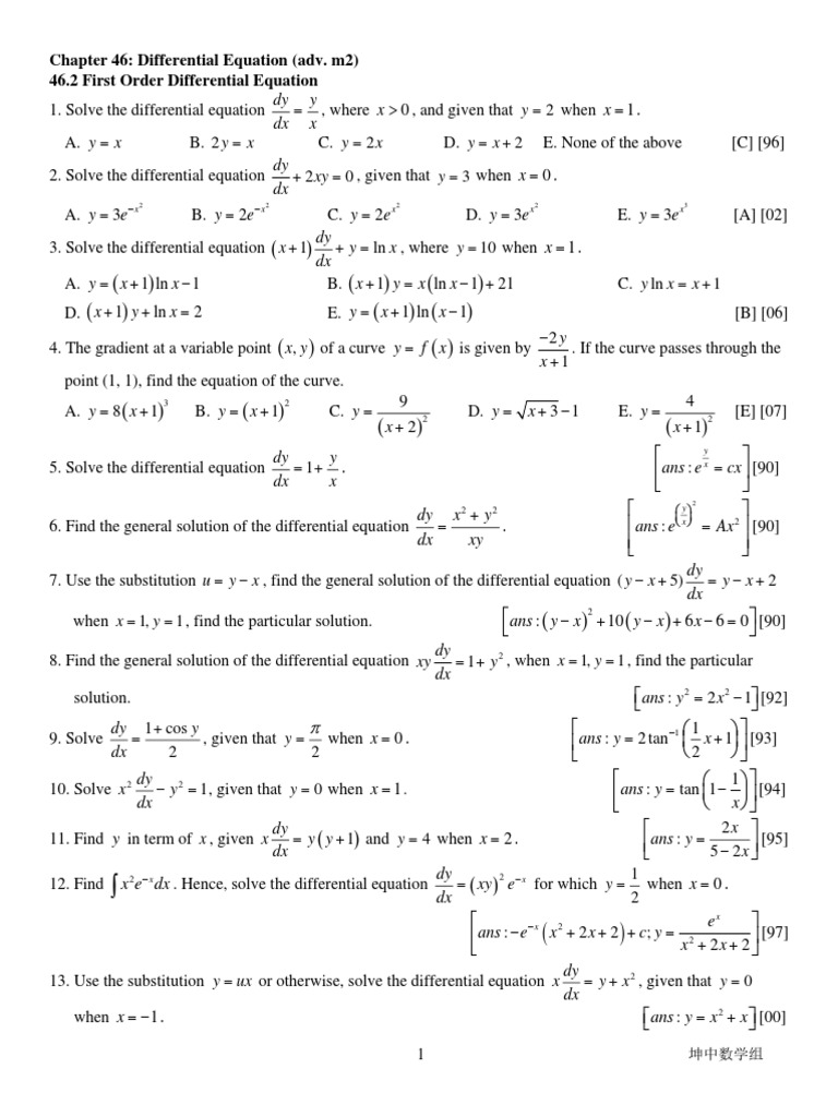 SUEC Differential Equation | Download Free PDF | Equations | Ordinary ...