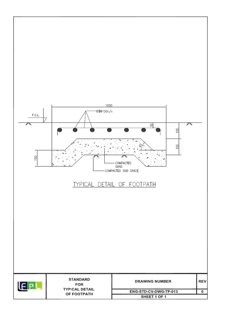 Model - Standard For Typical Detail of Footpath | PDF