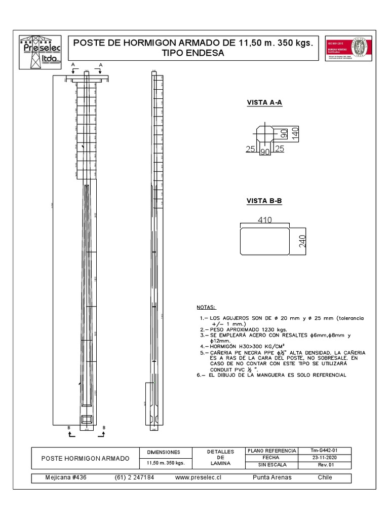 Plano Poste 350 Kgs ENDESA | PDF