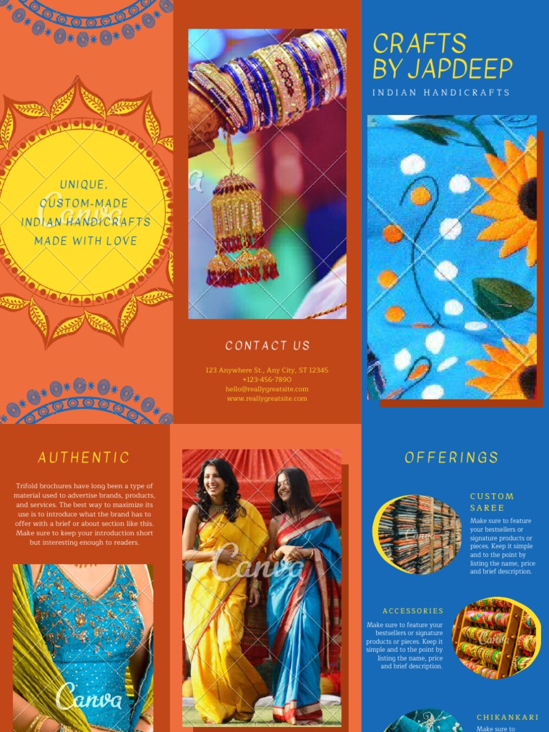 Authentic Indian Handicrafts Brochure | PDF | Marketing | Business Process