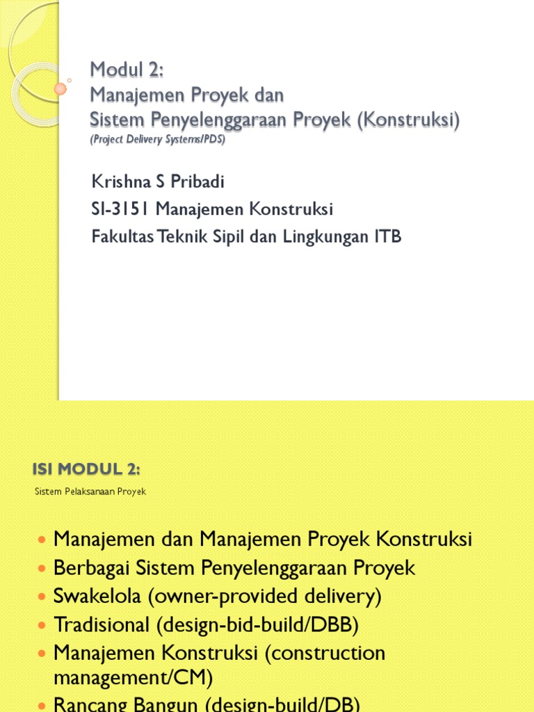Modul 2 - Project Delivery Method | PDF | Project Management | Public ...