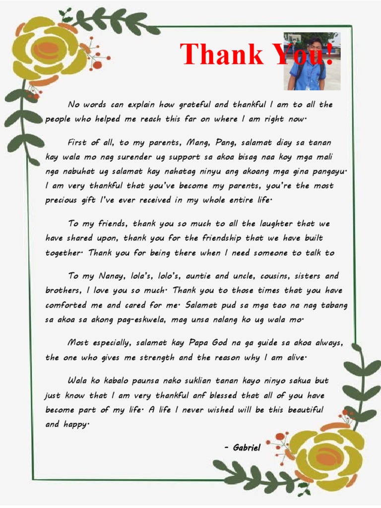 Thank You Letter | PDF