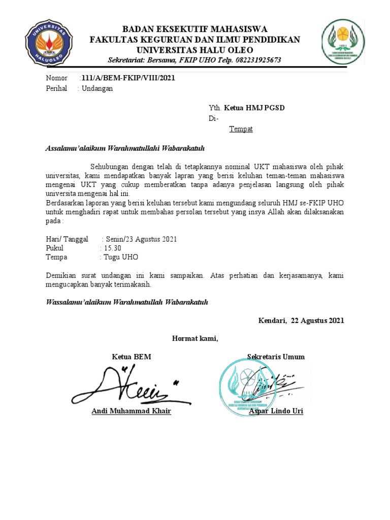 Surat HMJ PGSD | PDF