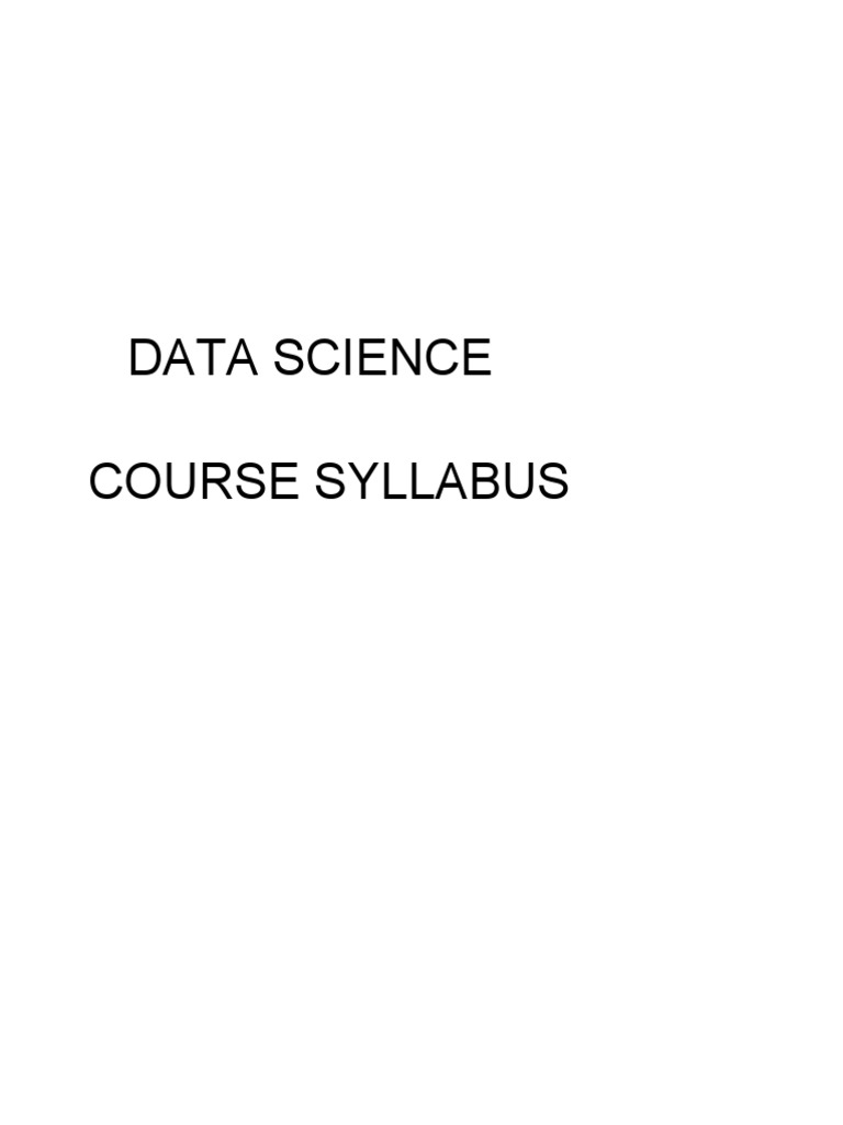 Data Science Course Syllabus | PDF | Probability Distribution | Normal ...