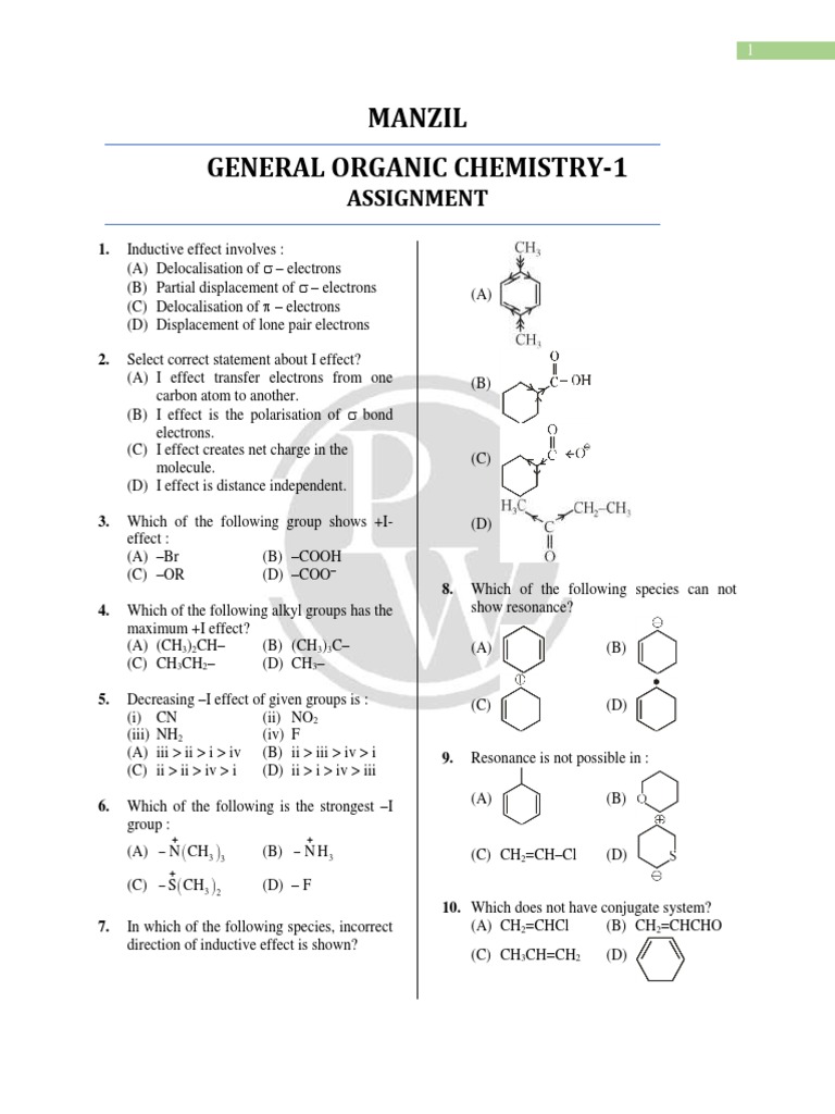 General Organic Chemistry Practice Sheet | PDF | Chemical Substances ...