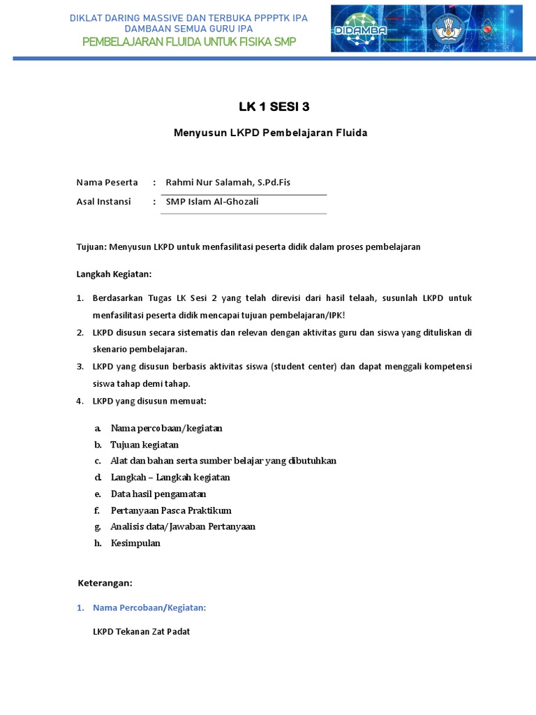 Tugas LK 1 Sesi 3 - Rahmi Nur Salamah | PDF