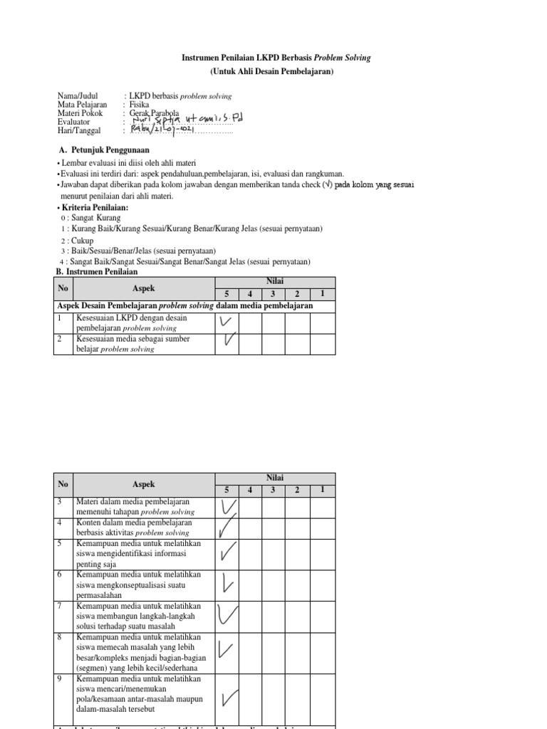 Lembar Validasi Ahli Desain Pembelajaran Pdf
