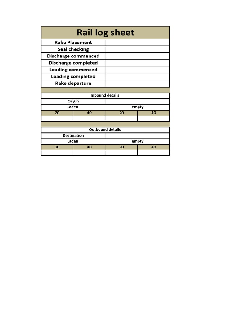 Vessel Log Sheet | PDF