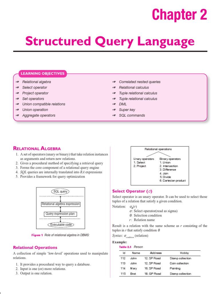 2 Structured Query Language | PDF | Relational Model | Relational Database
