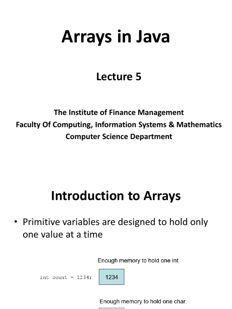 Java Arrays 1 Pdf Array Data Structure Data Type 2651