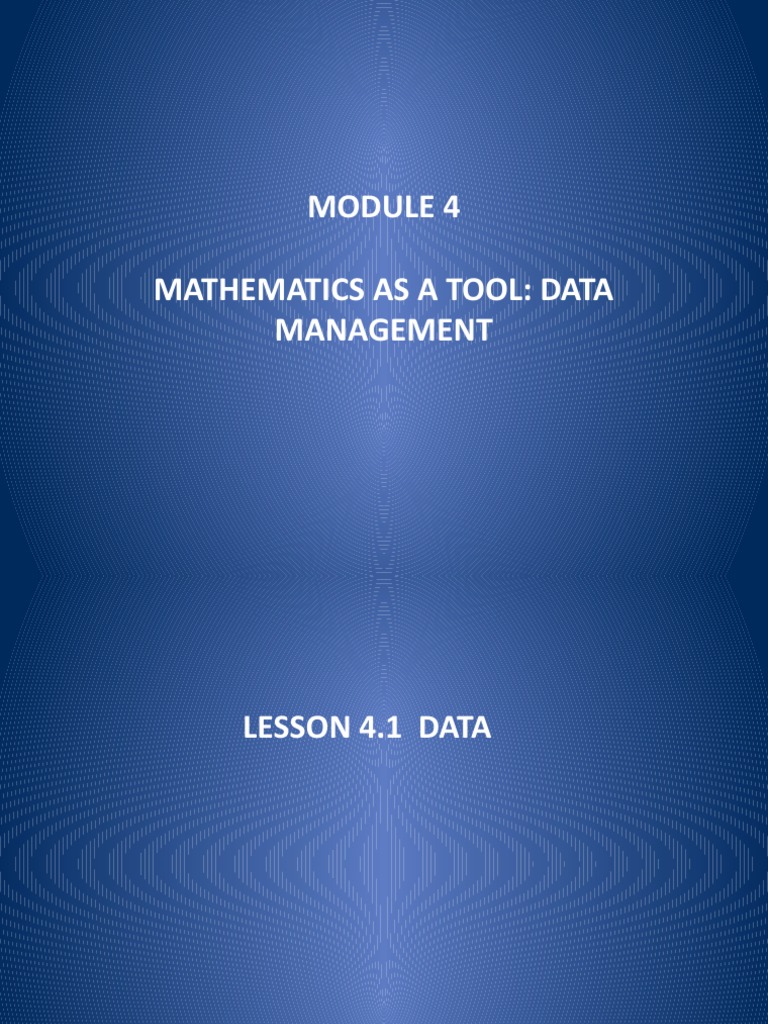 Mathematics As A Tool: Data Management | PDF | Sampling (Statistics ...