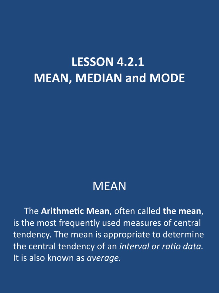MMW Lesson8 | PDF | Mode (Statistics) | Median