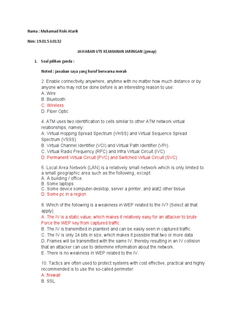 Jawaban - UTS - Muhamad Riski Atarik | PDF | Asynchronous Transfer Mode ...