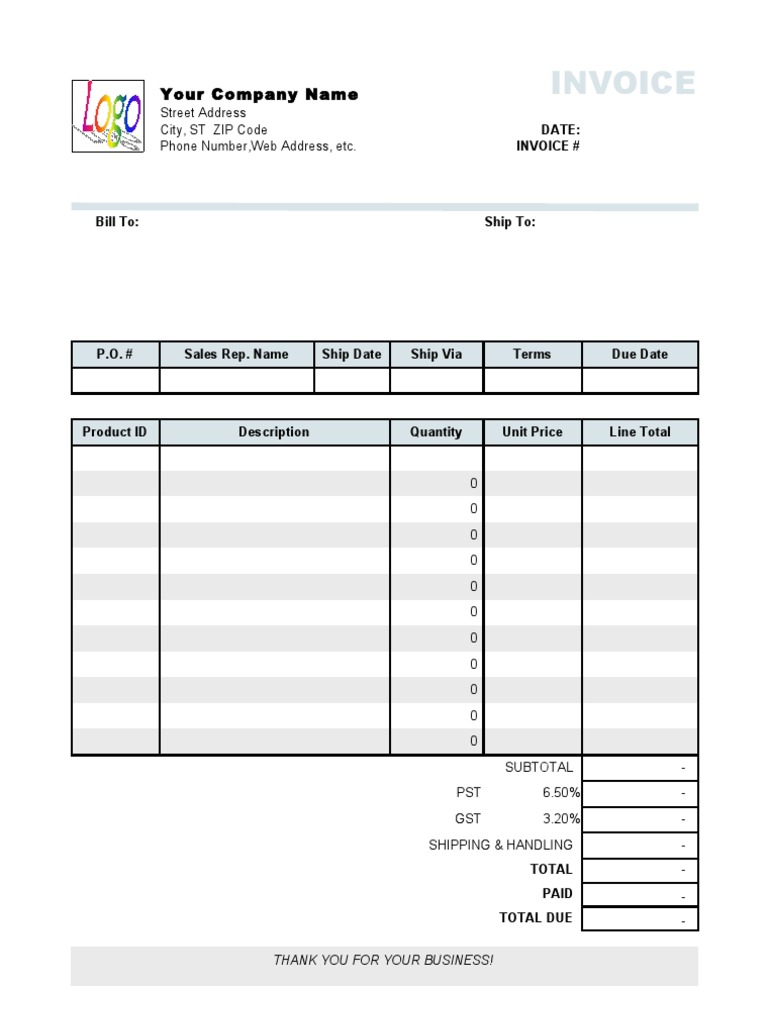 Free Invoice Template for Businesses | PDF