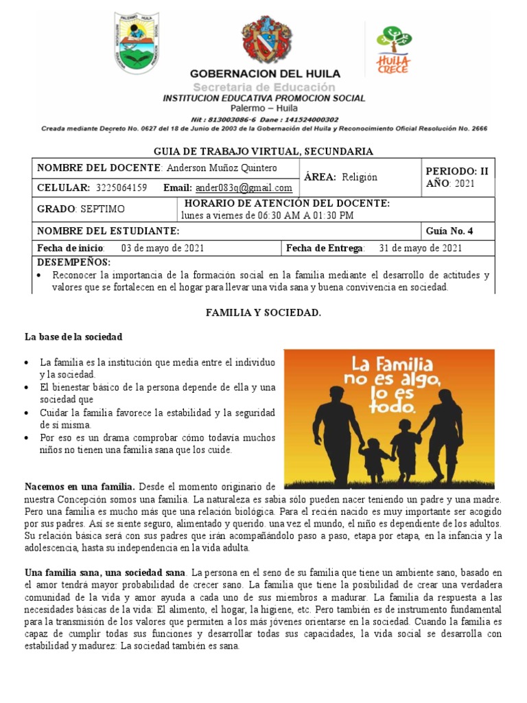 La Familia: Pilar de la Sociedad | PDF | Familia | Amor