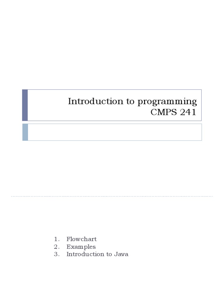 Introduction To Programming CMPS 241 | PDF | Reserved Word | Class ...