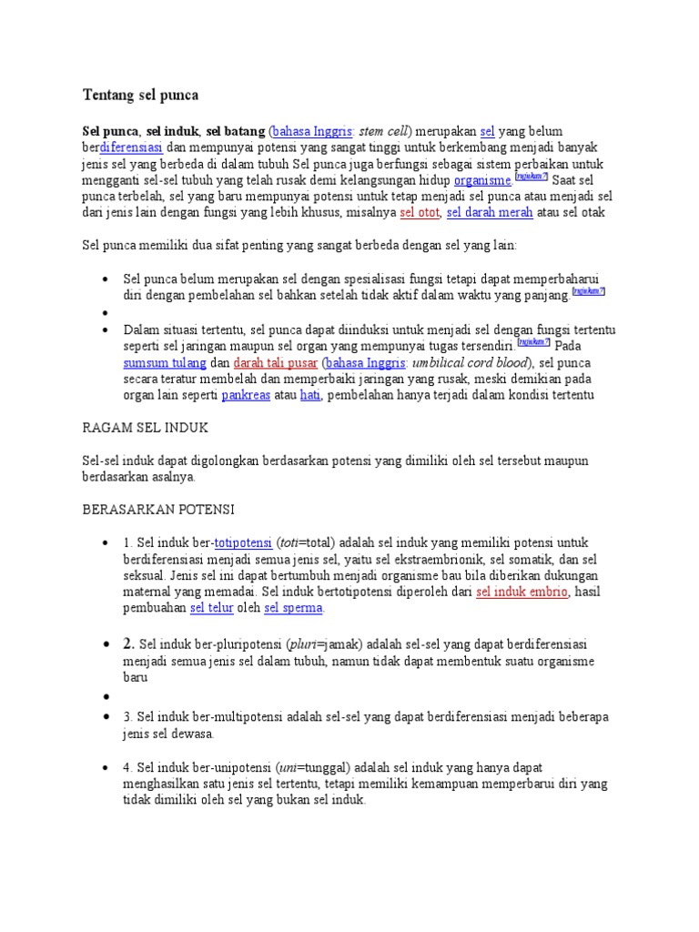 Tentang Sel Punca | PDF