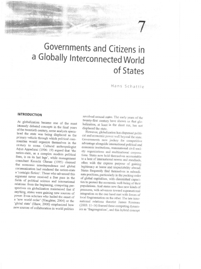 Chapter 7 - Governments and Citizens in A Globally Interconnected World ...
