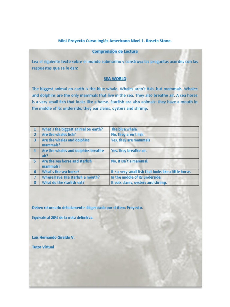 Submarine Life Reading Comprehension Exercise | PDF