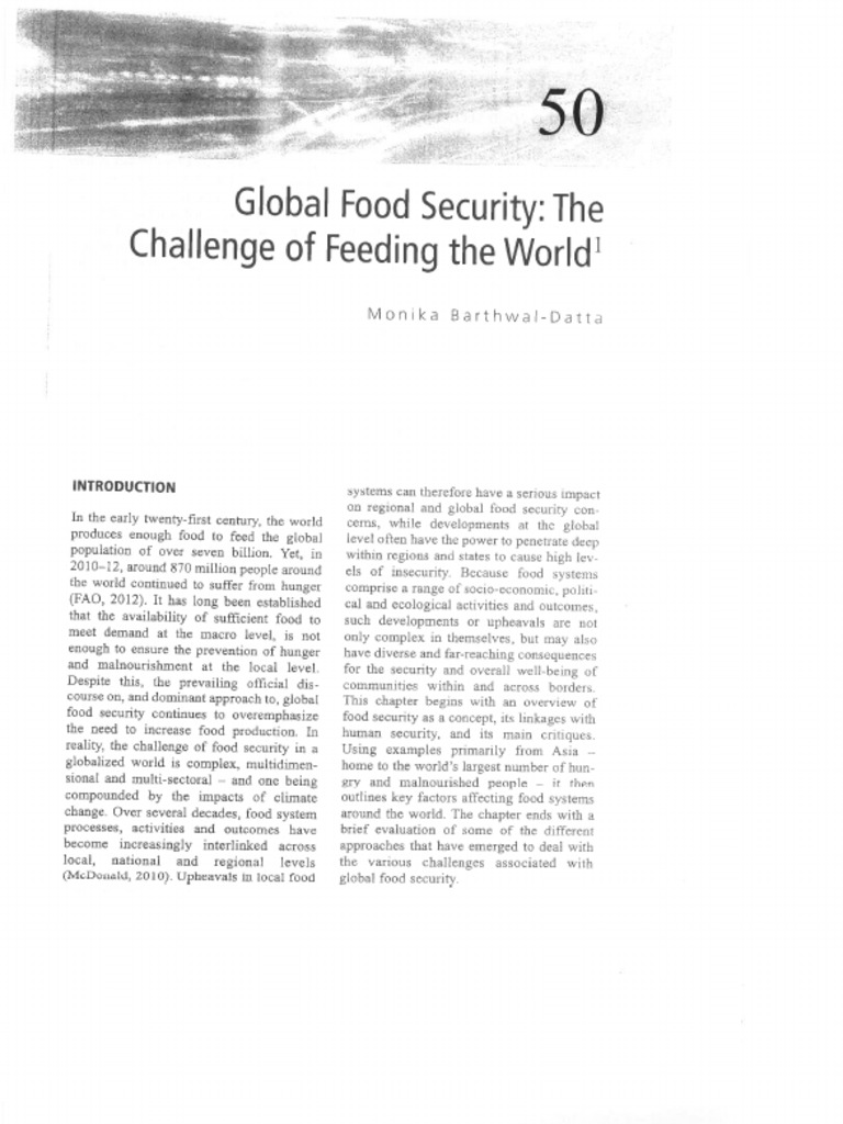 Chapter 50 - Global Food Security | PDF