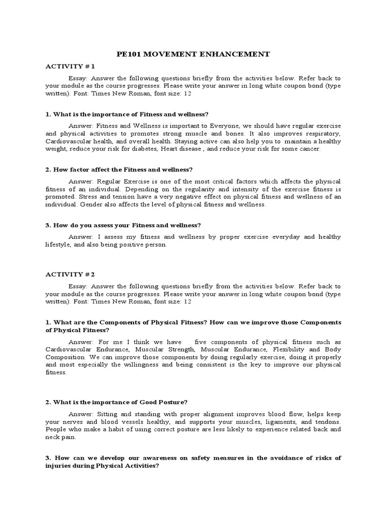 Pe101 Movement Enhancement | PDF | Physical Fitness | Cardiovascular Diseases