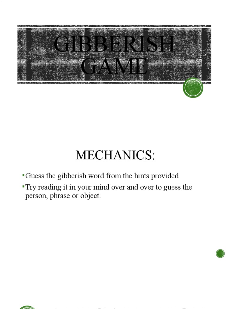 Gibberish Game | PDF