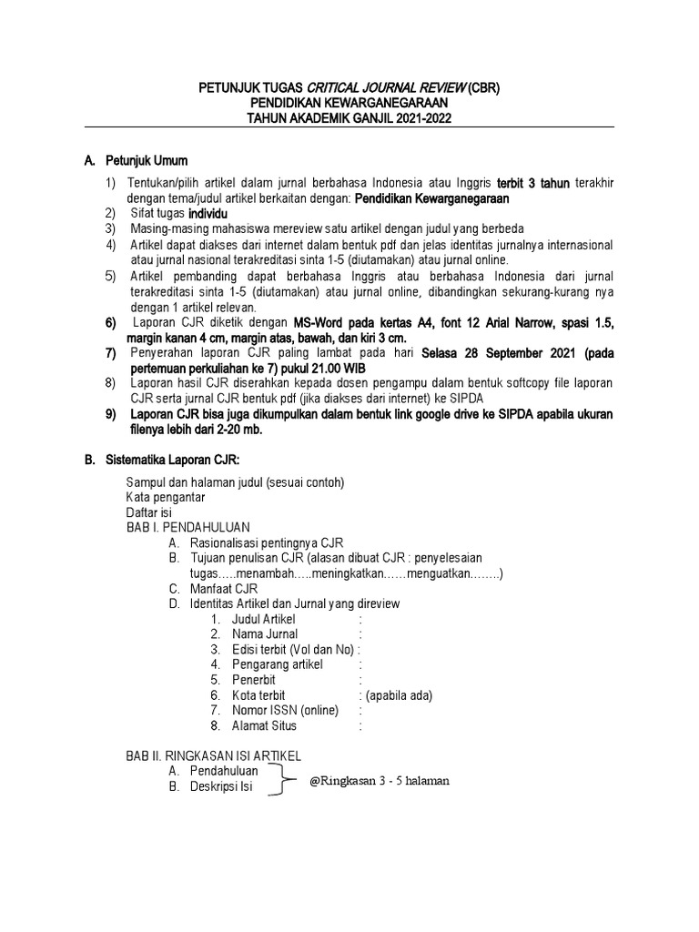 Petunjuk CJR Ganjil 21-22 | PDF | Komputer