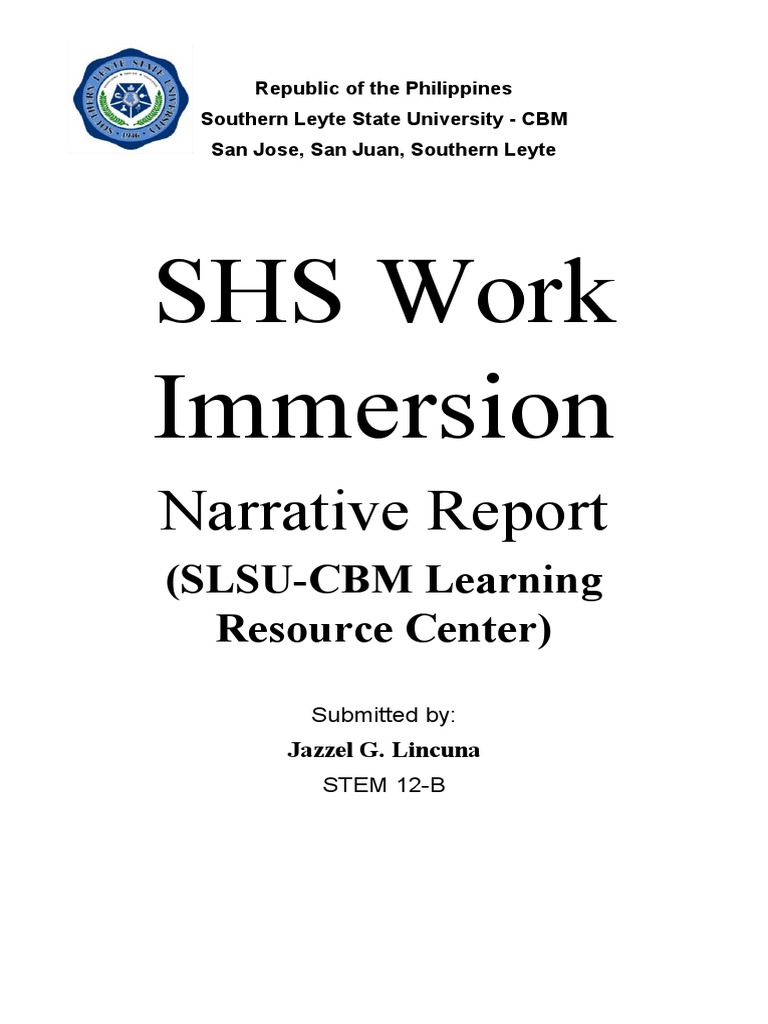 NARRATIVE REPORT Final | PDF