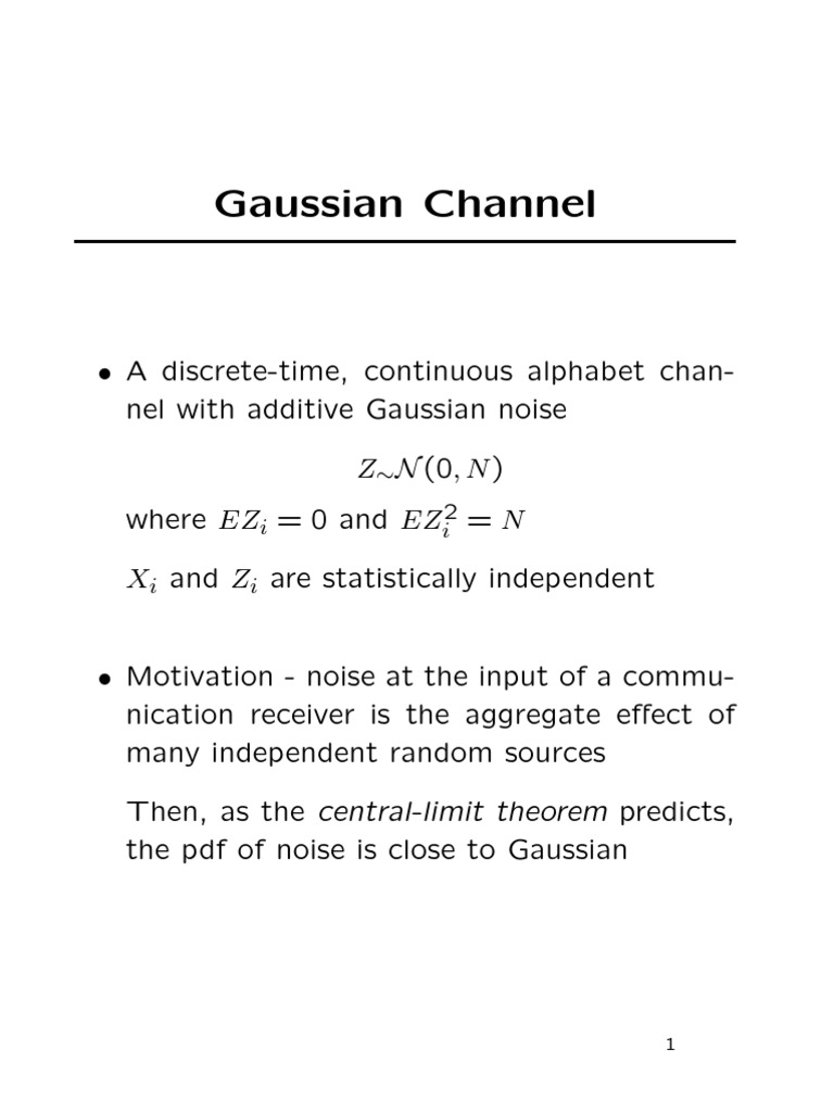 Gaussian Channel: I 2 I I I | PDF | Statistical Theory | Algorithms