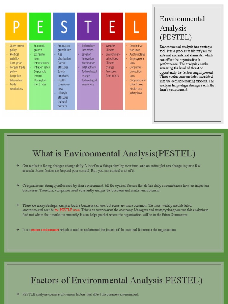 Environmental Analysis (Pestel) | PDF | Marketing | Economic Growth