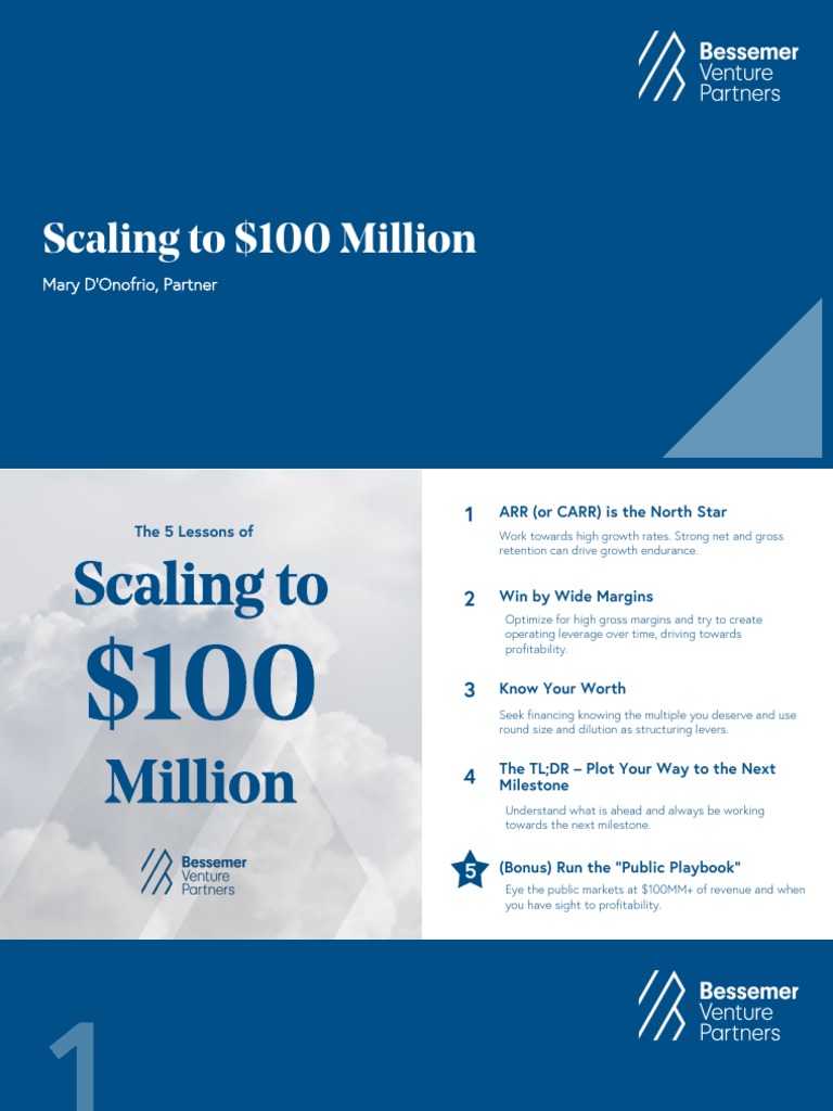 Scaling To $100 Million: Mary D'Onofrio, Partner | Download Free PDF ...