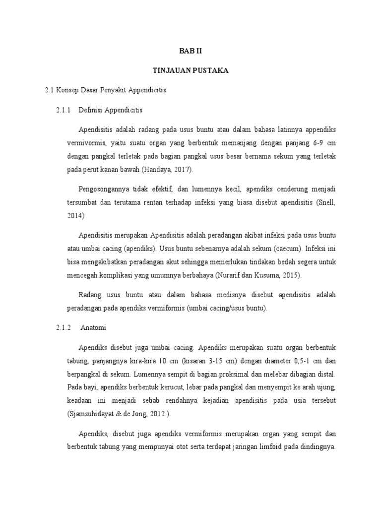 KONSEP DASAR PENYAKIT APPENDICITIS | PDF