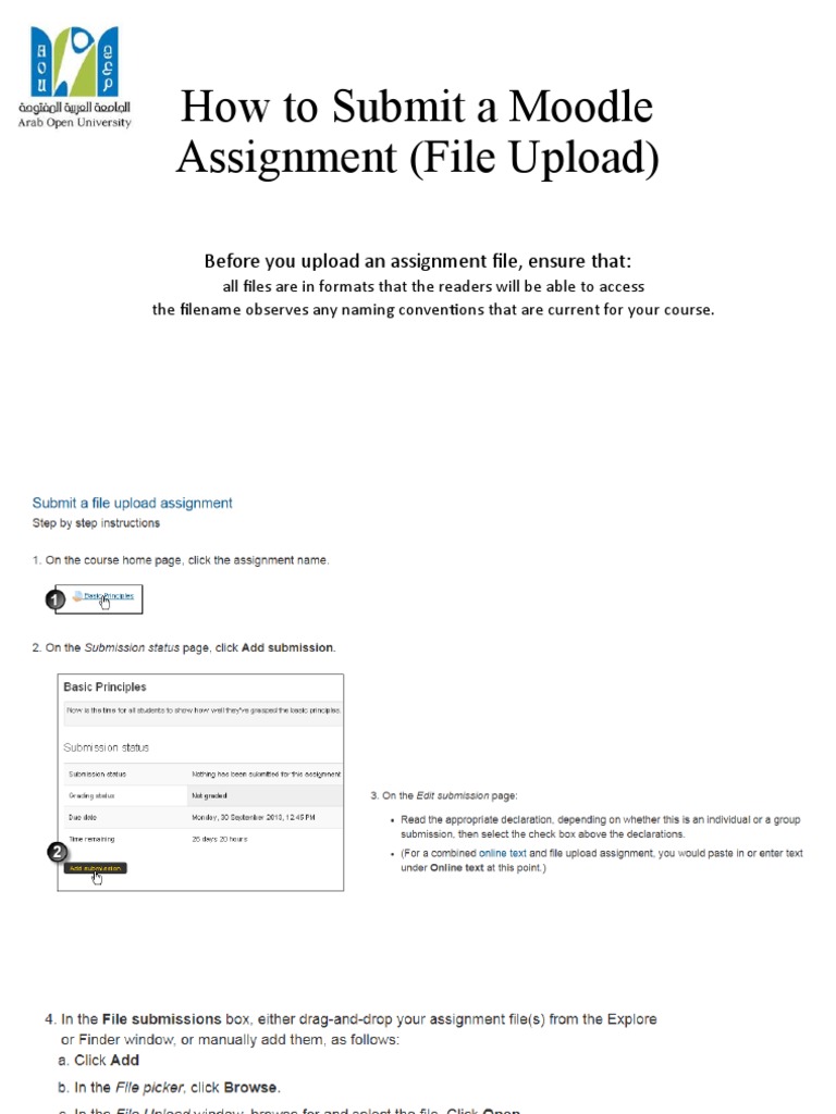 How To Submit A Moodle Assignment (File | PDF | Computers