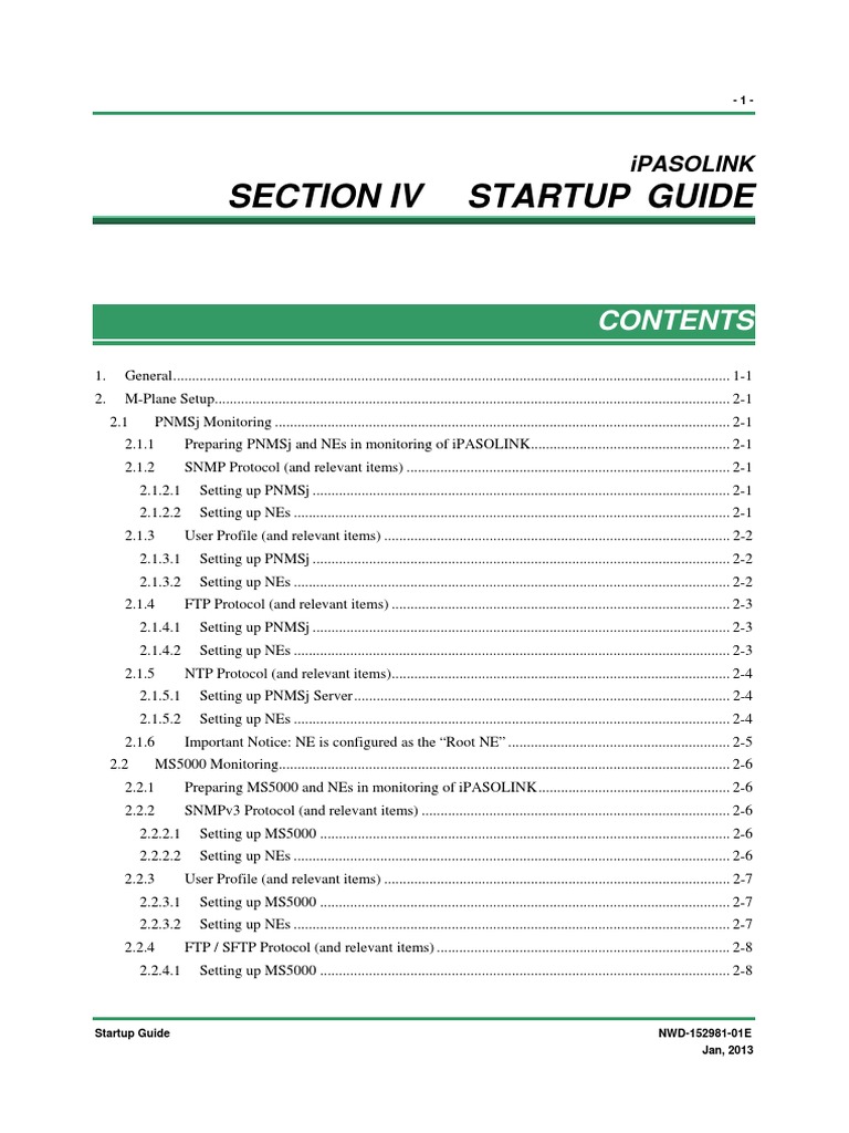 Section Iv Startup Guide: Ipasolink | PDF | File Transfer Protocol | Computer Network