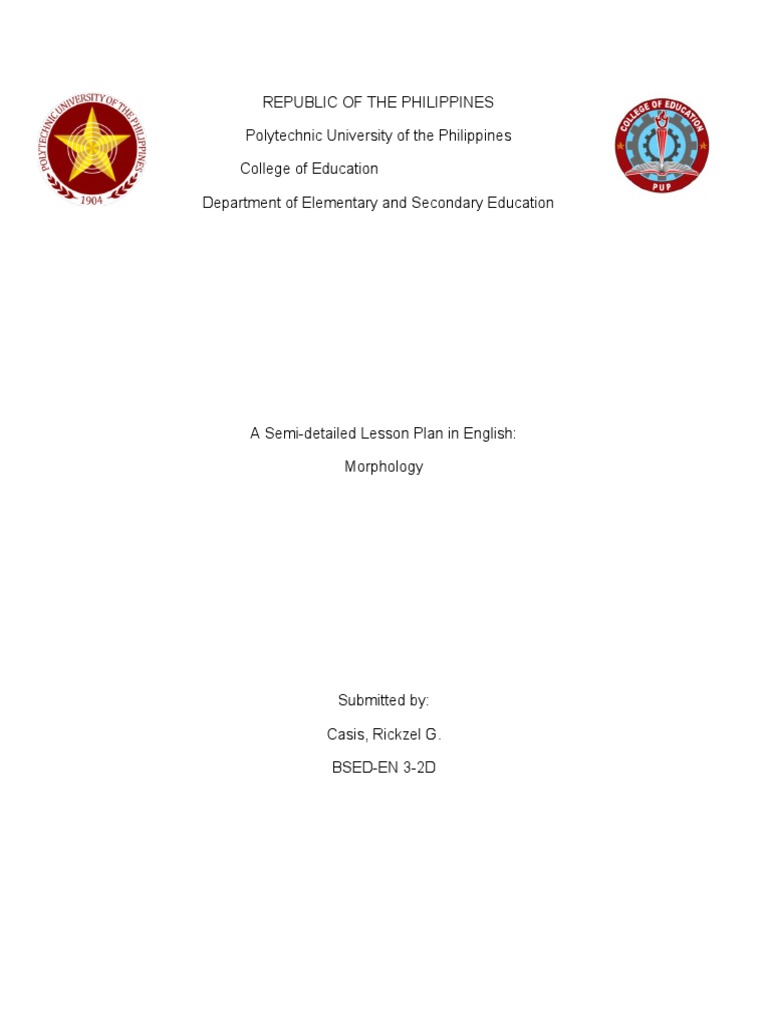 Morphology Lesson Plan | PDF | Morphology (Linguistics) | Teachers