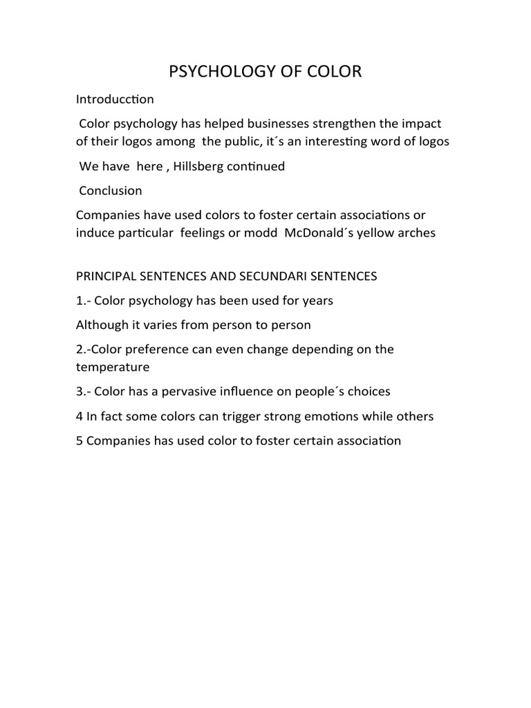 Psychology of Color | PDF