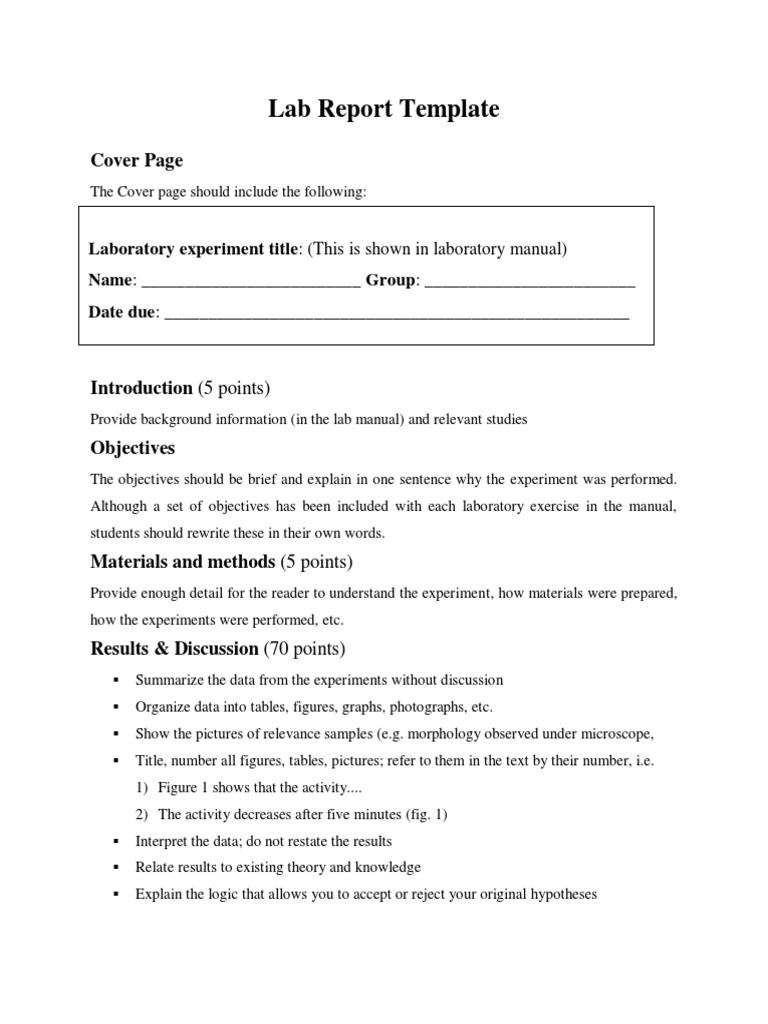 Lab Report Template 2020 Edited | PDF | Experiment | Laboratories