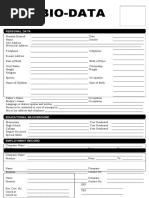 Bio-Data Form | PDF | Government And Personhood