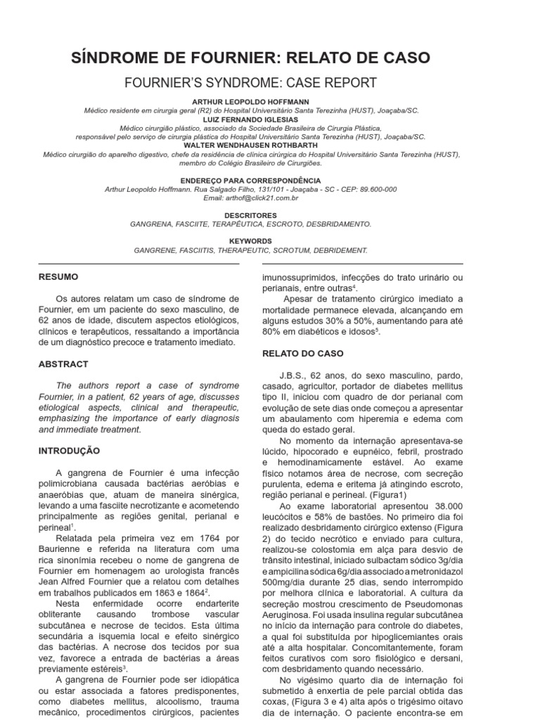 Sindrome de Fournier | PDF | Necrose | Diabetes mellitus