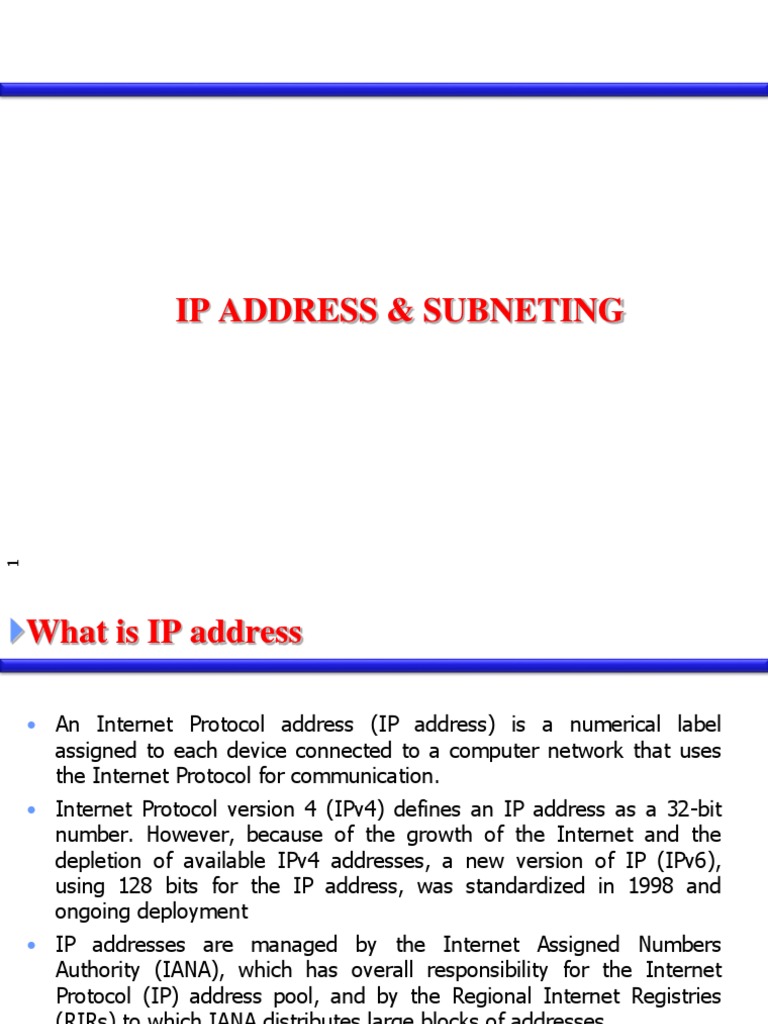IP Address & Subneting | PDF | Ip Address | Computer Network