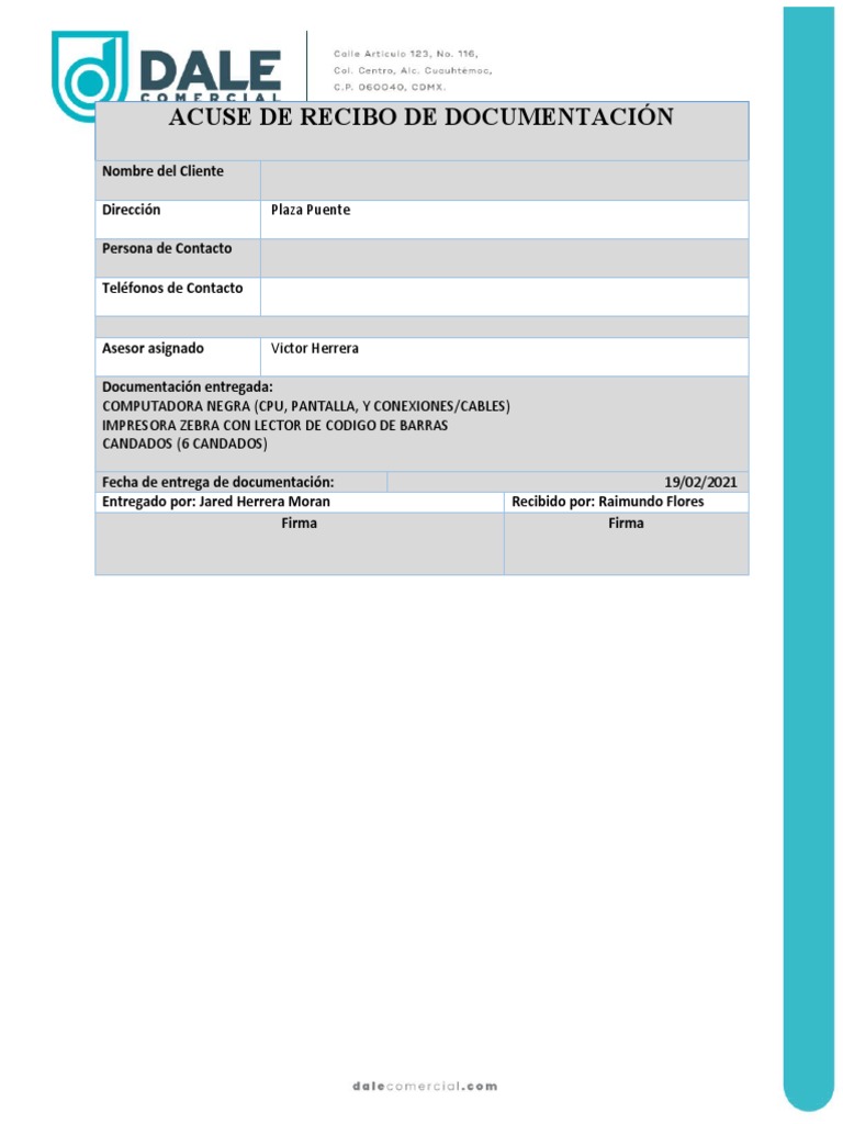 Acuse de Recibo | PDF