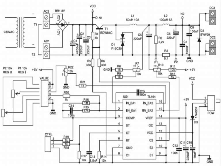 DC DC Adjustable Power Supply Circuit Schematic PICTURE | PDF