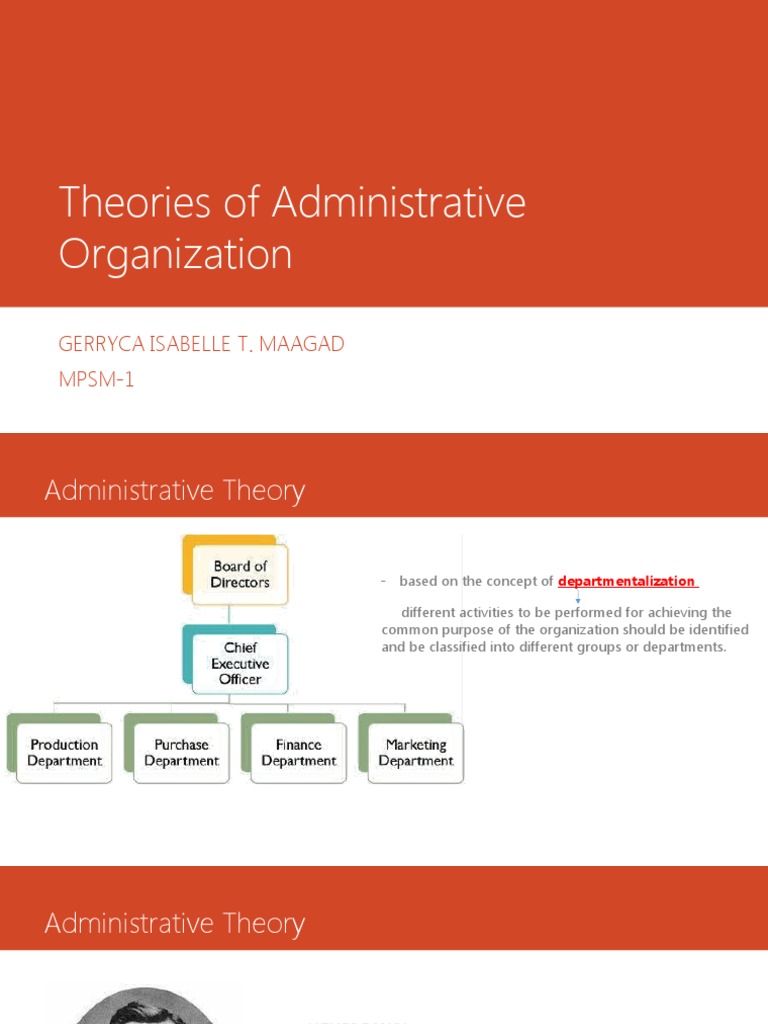Theories of Administrative Organization | PDF | Bureaucracy ...