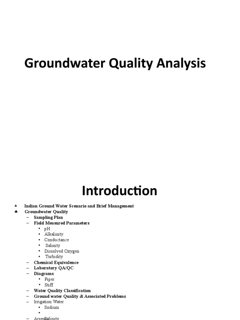 Groundwater Quality Analysis | PDF | Water | Groundwater