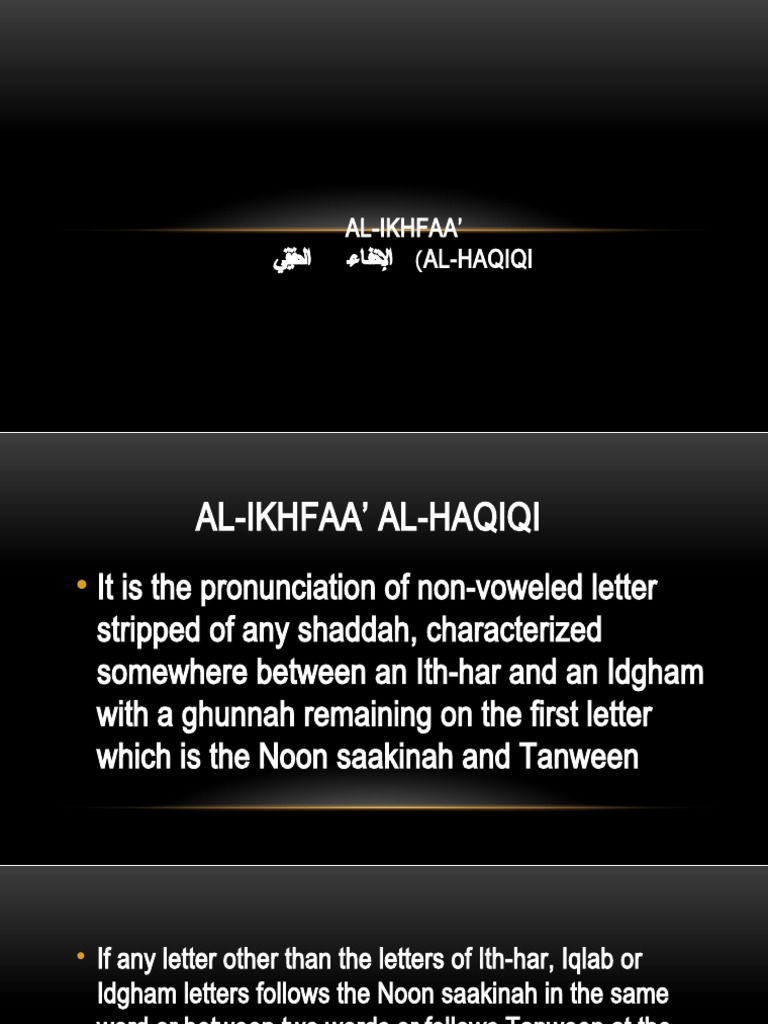 Pronunciation of Noon Sakinah and Tanween in Arabic: The Mechanics and Examples of Ikhfa' Al ...