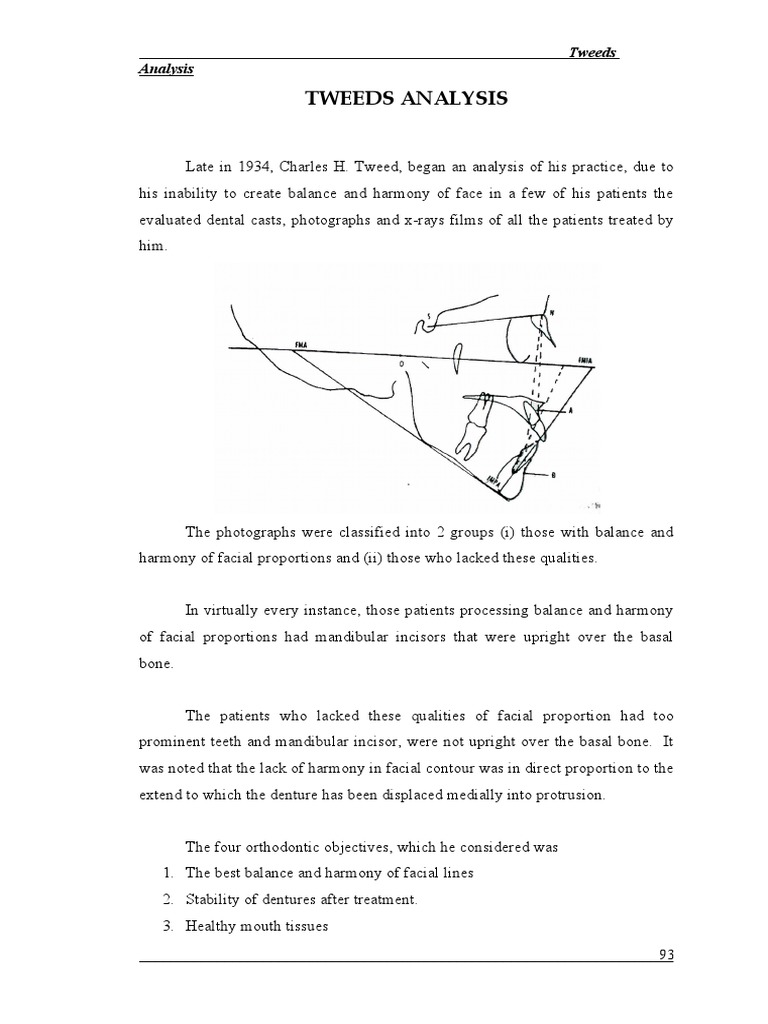 Tweeds Analysis | PDF | Mouth | Dentistry