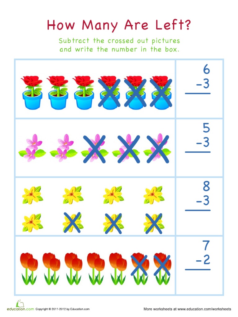 Subtraction Visual Learners 8 | PDF