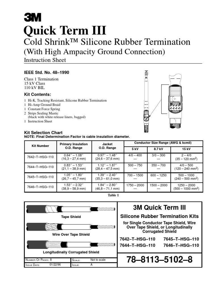 3M - Quick Term III - Instruction Sheet | PDF | Electrical Connector | Wire